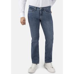 5-Pocket-Hose Stooker Men "Frisco Denim Straight Fit Men", Herren, Gr. 34, Länge 30, grau (heavy stone), Twill, 98% Baumwolle, 2% Elasthan, gerade lang, Hosen, Straight Fit Casual Clean Wash Twill Coloured Comfort Flex für Herren