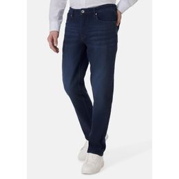 5-Pocket-Hose Stooker Men "Men Frisco Colour Straight Fit Men", Herren, Gr. 42, L&auml;nge 32, blau (mid blau used), Twill, 84% Baumwolle, 14% Polyester, 2% Elasthan, gerade lang, Hosen 5-Pocket-Hose, Straight Fit Casual Clean Wash Twill Coloured Comfort Flex f&uuml;r Herren