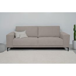 OTTO home 3-Sitzer &raquo;Xander&laquo; Breite 224 cm, Soft-Touch Chenille, schwarze Metallf&uuml;&szlig;e beige 90% PES, 10% NY