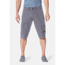 Bermudas HERO by John Medoox "HAMILTON Cargo Longbermuda", Herren, Gr. W32, Länge 35, grau (steel anthra), Sweatware, 100% Baumwolle, gerade kurz, Hosen Bermudas, Bermuda Casual Funktionsqualität für Herren