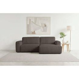 Home Affaire Schlafsofa &raquo;Noord Schlafecksofa, Breite 250 cm&laquo; Cord, Struktur, Webstoff, mit Wellenunterfederung, Massivholzrahmen 92% Polyester, 8% 