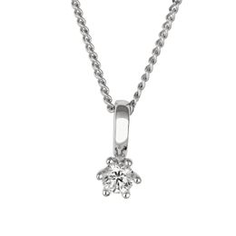 OROLINO Kette mit Anh&auml;nger &raquo;Gold 585 mit nat&uuml;rlichem Brillant 0, 20ct.&laquo; Wei&szlig; 42/45cm Edle Diamant-Halskette aus echtem 585 Wei&szlig;gold