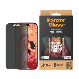 PanzerGlass Displayschutzglas &raquo;Privacy Screen Protector Glass&laquo; f&uuml;r iPhone 15 Ultra Wide Fit Transparent 100 % Ber&uuml;hrungsempfindlichkeit