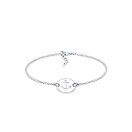 Elli Armband »Anker Plättchen Geo Trend 925 Silber« Silber 17 cm Maritimes Armband für Frauen