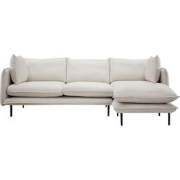 Home Affaire Ecksofa &raquo;Somba L-Form&laquo; mit dickem Keder, Ottomane wahlweise links oder rechts beige Struktur fein (100% Polyester);Filzoptik (100% 