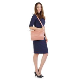 Samantha Look Damen Umh&auml;ngetasche echt Leder, Made in Italy rosa