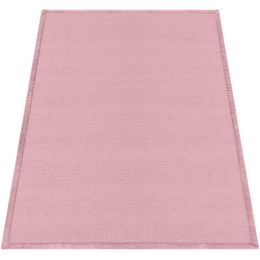 Paco Home Teppich &raquo;Tatami 475&laquo; rechteckig 24 mm H&ouml;he Kurzflor, Uni-Farben, mit Memory Foam, waschbar pink Polyester