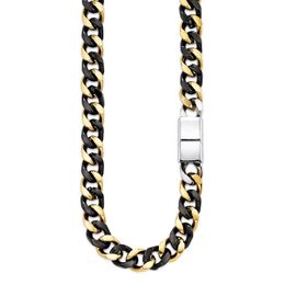 Bruno Banani Edelstahlkette »Schmuck Geschenk breite Kette bicolor« gelbgoldfarben-schwarz Trendstarke Kette von Bruno Banani