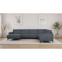 OTTO HOME Wohnlandschaft »XXL Sofa Oland, Struktur, Flachgewebe, Luxus-Microfaser, Boucle« U-Form, 342 cm, Wellenunterfederung, Skandi-Design,...