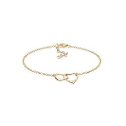 Elli DIAMONDS Armband &raquo;Herz Anh&auml;nger Liebe Diamant (0.015 ct.) 925 Silber&laquo; Gold + wei&szlig; 18cm Diamant Armband aus 925er Sterling Silber