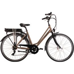 HOLLANDIA Herren &raquo;Optima Basic&laquo; 7 Gang Shimano Tourney Schaltwerk Kettenschaltung Frontmotor 250 W Pedelec, Elektrofahrrad f&uuml;r Damen u. Herren braun