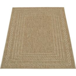 Paco Home Teppich &raquo;Liege 390&laquo; rechteckig 4 mm H&ouml;he Flachgewebe, melierte Sisal Optik, mit Bord&uuml;re, Outdoor geeignet beige Obermaterial: 100%...