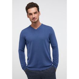 Eterna Strickpullover blau L L V-Ausschnitt