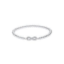 Elli Armband »Infinity Weiß 925 Sterling Silber, mit Kristallen von Swarovski « Weiß 19cm Elegantes Armband aus 925er Sterling Silber