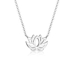 Elli Kette mit Anhänger »mit Lotusblume Blüte Glücksbringer 925 Silber« Silber 45 Romantische Halskette für Damen