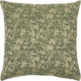 Pad Dekokissen &raquo;Gaida&laquo; einzigartiges Design, Kissenh&uuml;lle ohne F&uuml;llung, 1 St&uuml;ck green + gebl&uuml;mt Obermaterial: 100% Baumwolle B/L: 40 cm x 40 cm
