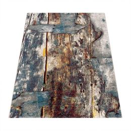 Paco Home Teppich &raquo;Natura 850&laquo; rechteckig 16 mm H&ouml;he Kurzflor mit kunstvollem Holzplatten Design mehrfarbig Obermaterial: 100% Polypropylen B : 160...