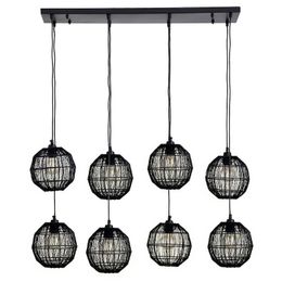Globo LIGHTING H&auml;ngeleuchte &raquo;HERMI II&laquo; E27 1 Stk. H&auml;ngelampe schwarz Metallgeflecht H&ouml;he k&uuml;rzbar Esstisch schwarz matt