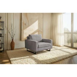 Home Affaire Loveseat &raquo;Pinto 105 cm, Cord, Chenille, Lederoptik&laquo; mit Keder, Metallf&uuml;&szlig;en und auch in Cord Bezug erh&auml;ltlich 100% Polyester