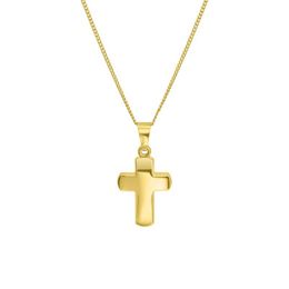ZEEme Kette mit Anh&auml;nger &raquo;Gold 333 Kreuz-Motiv 36/38cm lang&laquo; gelb 36/38cm S&uuml;&szlig;e Kinder-Halskette aus echtem 333 Gold