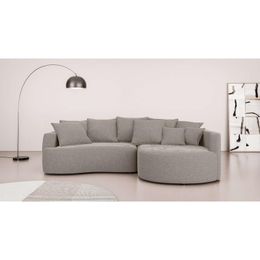 Home Affaire Ecksofa &raquo;Kahekili, Schlafsofa mit Bettkasten, Ma&szlig;e B/T/H: 255/181/90/ cm&laquo; L-Form mit Wellenunterfederung, 7 R&uuml;ckenkissen und 2 Zierkissen