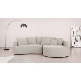 Home Affaire Ecksofa &raquo;Kahekili, Schlafsofa mit Bettkasten, Ma&szlig;e B/T/H: 255/181/90/ cm&laquo; L-Form mit Wellenunterfederung, 7 R&uuml;ckenkissen und 2 Zierkissen