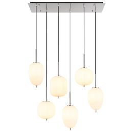 Globo LIGHTING H&auml;ngeleuchte &raquo;BLACKY I&laquo; E14 1 Stk. H&auml;ngelampe Glas opal unterschiedliche Gl&auml;ser Esszimmer Esstisch Nickel matt