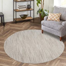 Carpet City Teppich &raquo;CLASICO 0052&laquo; rund 11 mm H&ouml;he Kurzflor, Hochtief-Muster, Boho, Wohnzimmer grau Obermaterial: 100% Polyester