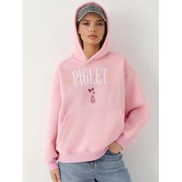 Hiccup Sweatshirt Damen Gr&ouml;&szlig;e M gelb / pink / rosa / wei&szlig;