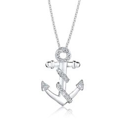 Elli Collierkettchen »Anker Weiß 925 Sterling Silber, mit Kristallen von Swarovski « Weiß 45 Halskette für Damen mit Swarovski Kristallen verleiht...