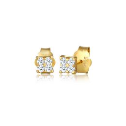 Elli DIAMONDS Paar Ohrstecker »Klassisch Elegant Diamant (0.12 ct.) 585 Gelbgold« Weiß + weiß onesize Elegante Ohrringe aus 585 Gelbgold