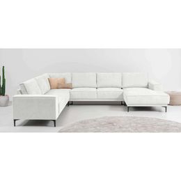 OTTO HOME Wohnlandschaft »XXL Sofa Oland, Struktur, Flachgewebe, Luxus-Microfaser, Boucle« U-Form, 342 cm, Wellenunterfederung, Skandi-Design,...