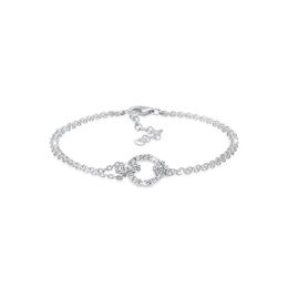 Elli Armband »Kreis Kristalle Silber« Weiß 18cm Elegantes Armband aus 925er Sterling Silber