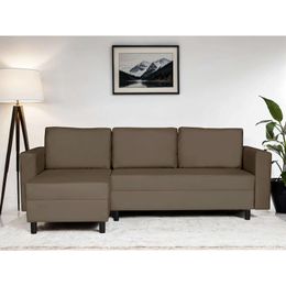 Home Affaire Ecksofa »GLENOE Schlafsofa mit Bettkasten, Recamiere beidseitig montierbar« L-Form, Maße B/T/H: 230/135/84, 5 cm, Velvet & Struktur...