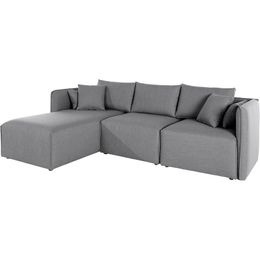 OTTO home Ecksofa &raquo;N&ouml;re L-Form&laquo; 3 Teile, in vielen Bezugsqualit&auml;ten und Farben. Modulteile s. "N&ouml;re" grau Samtoptik (100% Polyester);Struktur (100% 