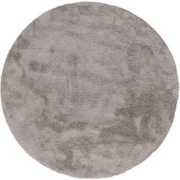 CarpetFine Teppich &raquo;Silky&laquo; rund 20 mm H&ouml;he Shaggy, Langflor, uni, besonders weich, handarbeit beige Obermaterial: 100% Polyester &Oslash; 120 cm 1 Stk.