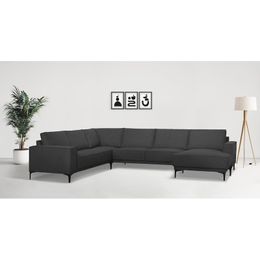 OTTO HOME Wohnlandschaft »XXL Sofa Oland, Struktur, Flachgewebe, Luxus-Microfaser, Boucle« U-Form, 342 cm, Wellenunterfederung, Skandi-Design,...