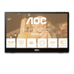 AOC Portabler Monitor &raquo;16T3EA&laquo; 39, 5 cm/16 &prime;&prime; 1920 x 1080 px Full HD 4 Reaktionszeit 60 Hz schwarz tragbar, kipp--, neigbar, Vesa Wandhalterung...