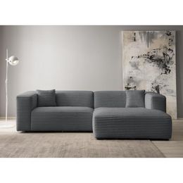 Home Affaire Ecksofa »BAKELS, L-Form in Cord oder Boucle-Stoff, moderne Couch« wahlweise Recamiere rechts/links, bequemer Sitzkomfort anthrazit