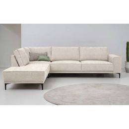 OTTO HOME Ecksofa »Polsterecke Oland, Struktur, Flachgewebe, Luxus-Microfaser, Boucle« L-Form, 289 cm, Wellenunterfederung, Skandi-Design,...