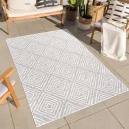 Carpet City Outdoorteppich &raquo;Outdoor 464&laquo; rechteckig 5 mm H&ouml;he L&auml;ufer, UV-best&auml;ndig, Flachgewebe, auch quadratisch, In- und Outdoor grau...