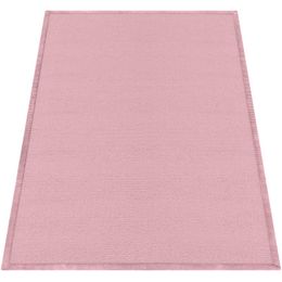 Paco Home Teppich &raquo;Tatami 475&laquo; rechteckig 24 mm H&ouml;he Kurzflor, Uni-Farben, mit Memory Foam, waschbar pink Obermaterial: 100% Polyester B : 140 cm...