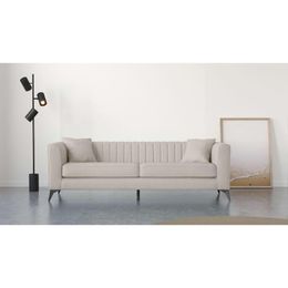 Home Affaire 4-Sitzer &raquo;MATTHEW elegantes Designsofa, Ma&szlig;e B/T/H: 231/86/74 cm&laquo; XXL, Steppung im R&uuml;cken, lose Sitzkissen, incl 2. Zierkissen beige 100%