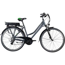 Zündapp ZÜNDAPP »Z802 Damen« 21 Gang Shimano Altus RD-M310 Schaltwerk Kettenschaltung Heckmotor 250 W Pedelec, Elektrofahrrad für Damen grau, grün