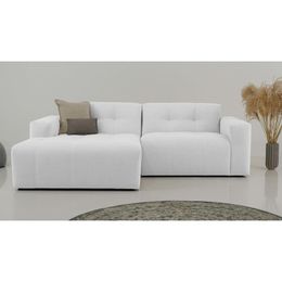 OTTO home Ecksofa &raquo;Tapley&laquo; Breite 221 cm,Boucle, Struktur fein, mit Knopfsteppung, bodentief beige 100% polyester