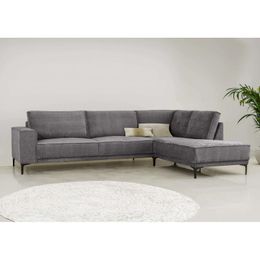 OTTO HOME Ecksofa »Polsterecke Oland, Struktur, Flachgewebe, Luxus-Microfaser, Boucle« L-Form, 289 cm, Wellenunterfederung, Skandi-Design,...