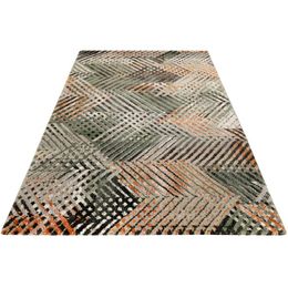 Esprit Teppich &raquo;Vario, ESP-40121&laquo; rechteckig 13 mm H&ouml;he Kurzflor, Geometrisches Design, Wohnzimmer, Schlafzimmer gr&uuml;n Obermaterial: 100%...