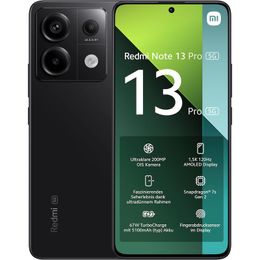 Xiaomi Smartphone »Redmi Note 13 Pro 5G 8+256GB« Midnight Black Midnight Black Ultraklare Triple-Kamera mit 200 + 8 + 2 Megapixel