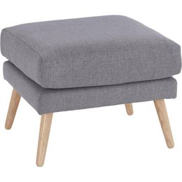 OTTO home Hocker &raquo;Bille&laquo; mit Eiche-Beinen, Design by Morten Georgsen grau Struktur (100% Polyester);Struktur fein (100% Polyester);Samtoptik (100% 