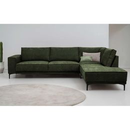 OTTO HOME Ecksofa »Polsterecke Oland, Struktur, Flachgewebe, Luxus-Microfaser, Boucle« L-Form, 289 cm, Wellenunterfederung, Skandi-Design,...
